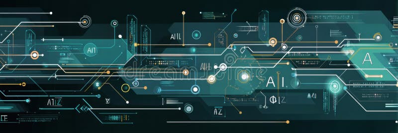 Flowing Characters and Logic Chains Depict AI Language Processing in a Dynamic Digital Space ...