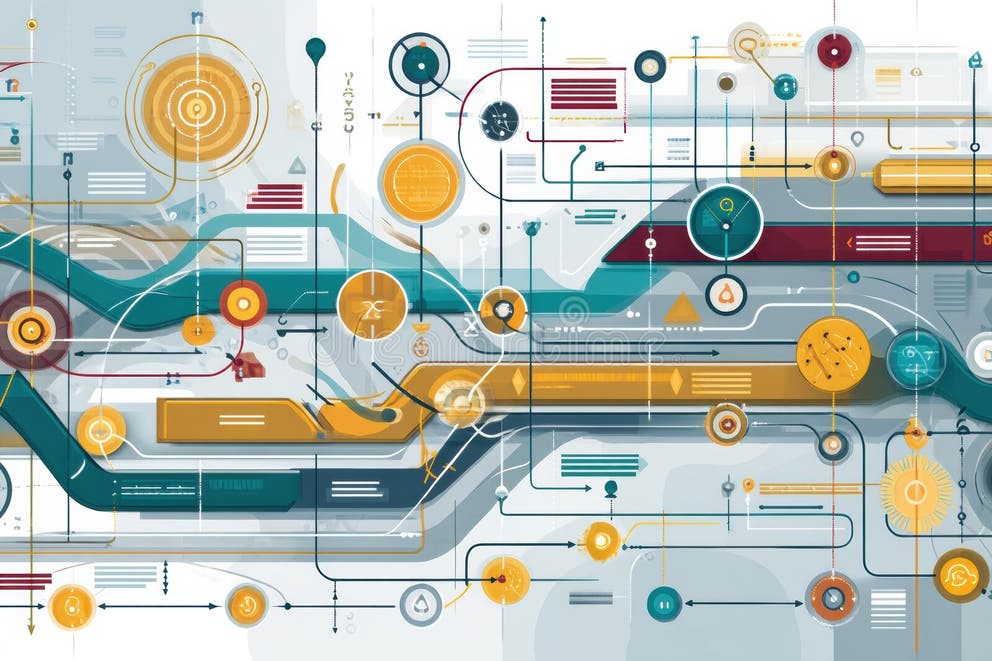 Flowing Characters and Logic Chains Represent AI Language Processing in a Dynamic and Colorful ...