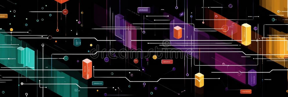 Flowing Characters and Logic Chains Representing AI Language Processing in a Vibrant and Dynamic ...