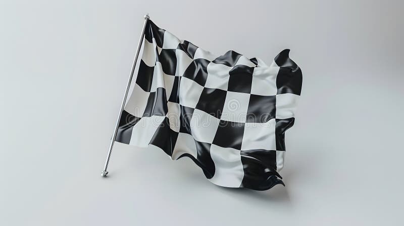 Flowing Checkered Racing Flag Stock Illustration - Illustration of ...