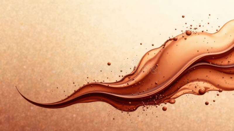 Flowing Chocolate Splash with Bubbles on Gradient Background, Mocha ...