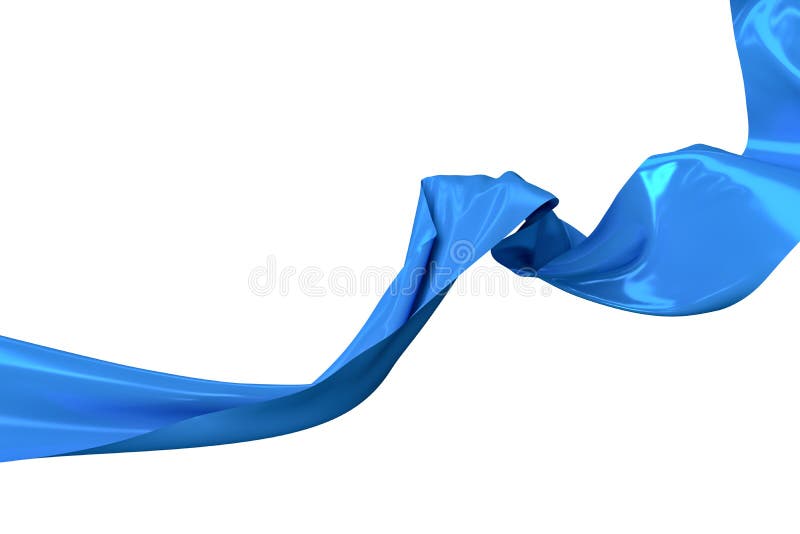 Flowing Cloth with White Background, 3d Rendering Stock Illustration ...
