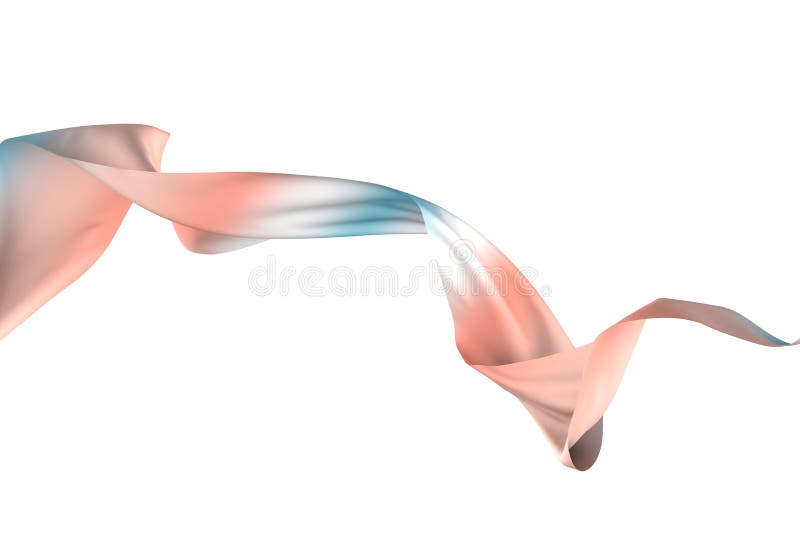 Flowing Cloth with White Background, 3d Rendering Stock Illustration ...