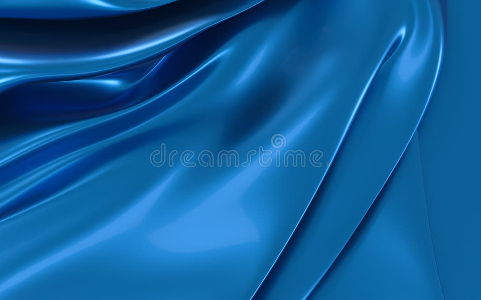 Flowing Clothes with Blue Background, 3d Rendering Stock Illustration ...