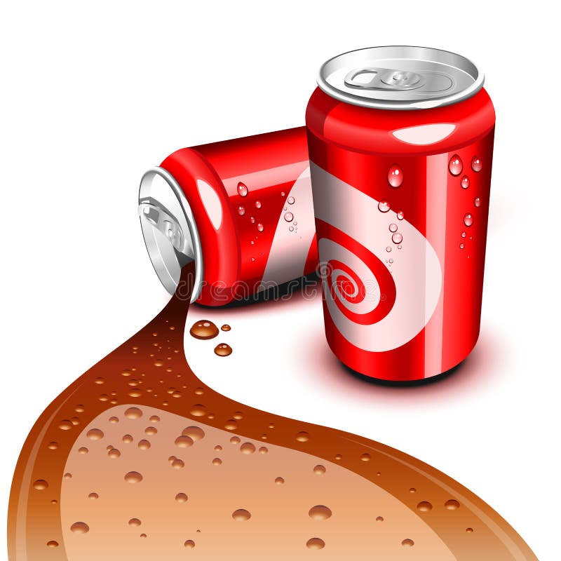 Flowing Cola can stock vector. Illustration of soda, glossy - 20111896
