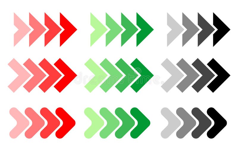 Flowing Colored Arrow Signs Stock Vector - Illustration of forward ...