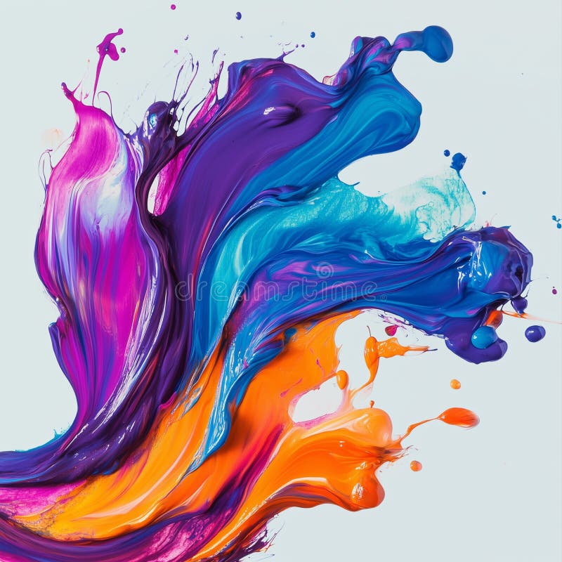 Flowing Colors Create Vibrant Patterns in Turquoise and Purple Against ...