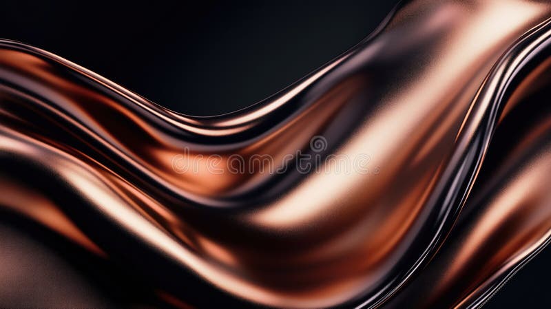 Flowing Copper Fabric Texture Smooth Curves Reflections Stock Photos ...