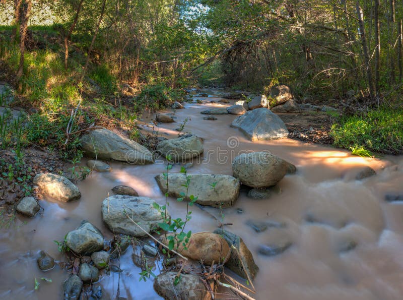 Flowing Creek between the Rocks Stock Photo - Image of panoramic ...