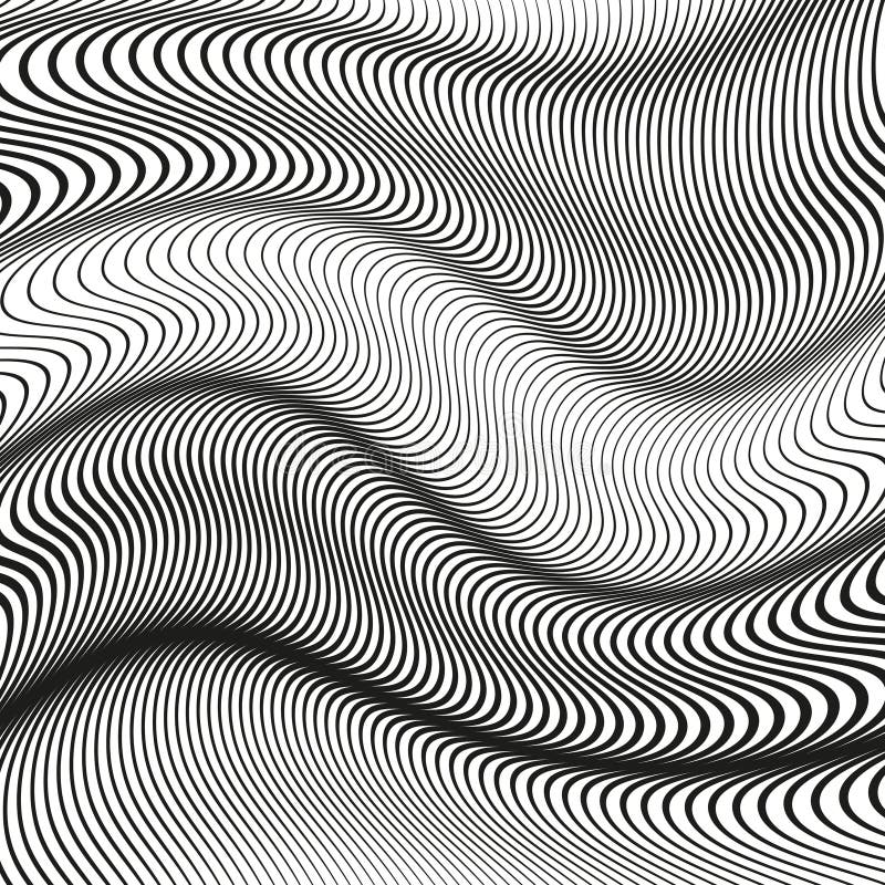 Flowing Curved Pattern. Abstract Vector Waves. Dynamic Optical Shape ...