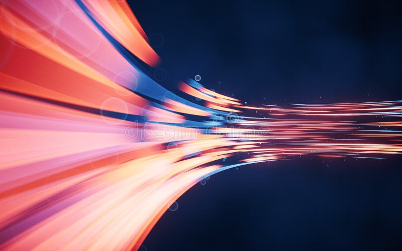 Flowing Curves with Glowing Neon Lines, 3d Rendering Stock Illustration ... Flowing Curves with Glowing Neon Lines, 3d Rendering Stock Illustration ...