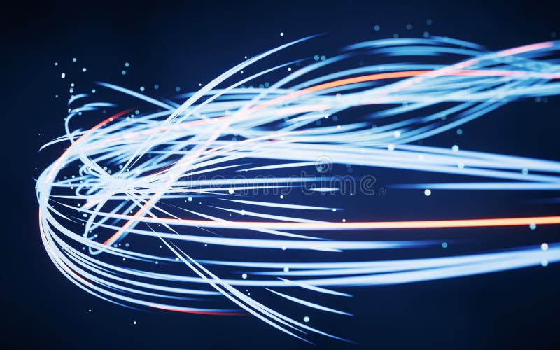 Flowing Curves with Glowing Neon Lines, 3d Rendering Stock Illustration ... Flowing Curves with Glowing Neon Lines, 3d Rendering Stock Illustration ...