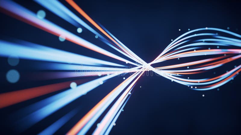 Flowing Curves with Glowing Neon Lines, 3d Rendering Stock Footage ... Flowing Curves with Glowing Neon Lines, 3d Rendering Stock Footage ...