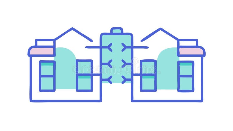 Flowing Data Building, Connected Architecture, Information Stream, Vector Design Generative AI ...