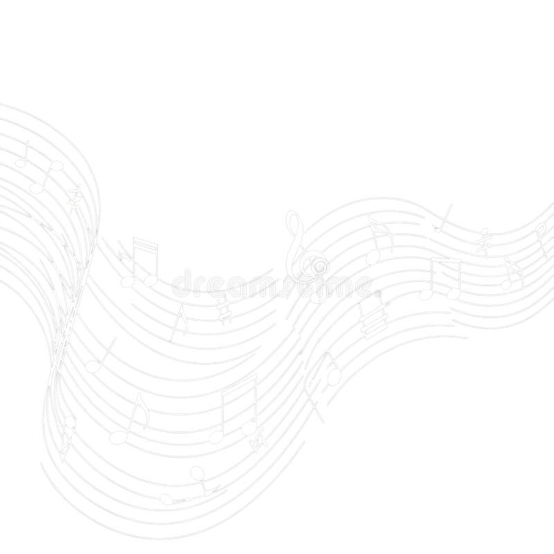 Abstract Music Notes Flowing Design Transparent Background Stock ...