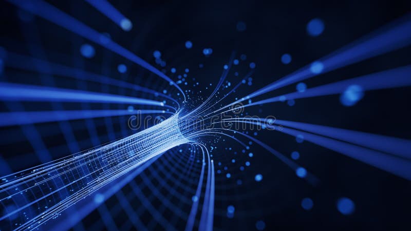 Flowing Digital Lines with Cyberspace Background, 3d Rendering Stock Footage - Video of science ...