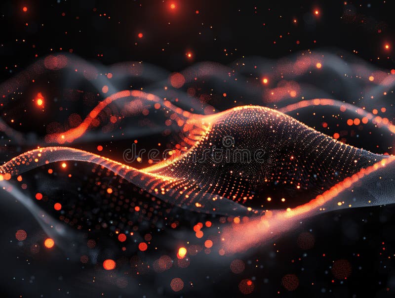 Flowing Dot Particles Wave Pattern Stock Illustration - Illustration of ...