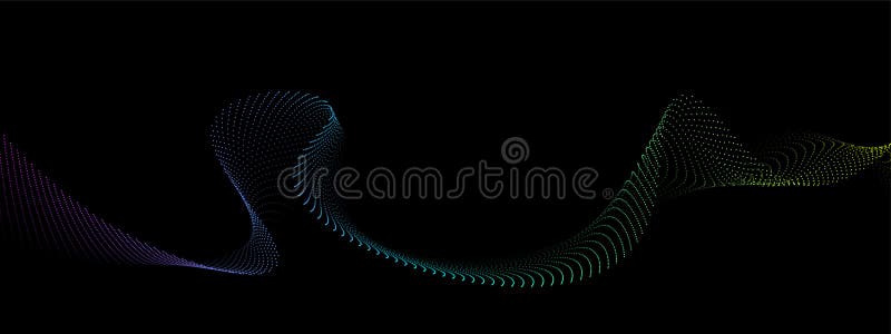 Flowing Dot Particles Wave Pattern Stock Vector - Illustration of fluid ...