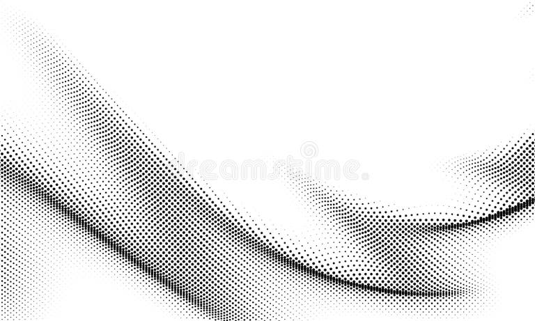 Particles Wave Pattern Halftone Black Gradient Smooth Curve Shape Stock ...