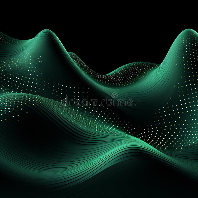 Flowing Dot Pattern Abstract Green Background Stock Illustration ...