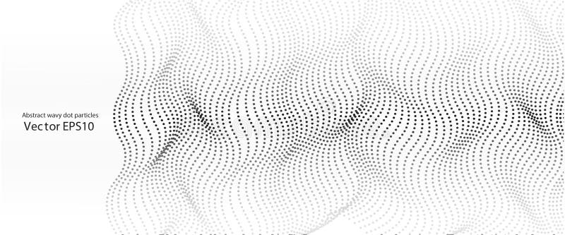 Flowing Dots Particles Wave Pattern 3D Curve Halftone Black Gradient ...