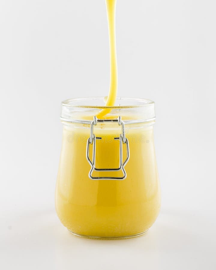 Flowing Down Honey in Glass Jar Stock Photo - Image of natural, health ...