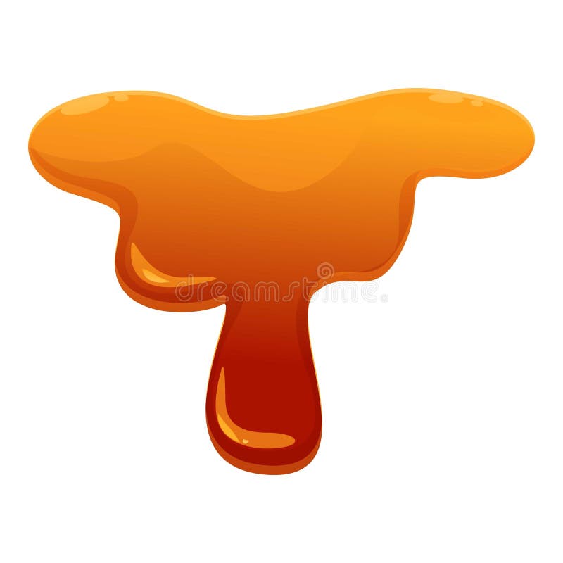 Flowing Downwards Caramel Syrup is Dripping on White Background Stock ...