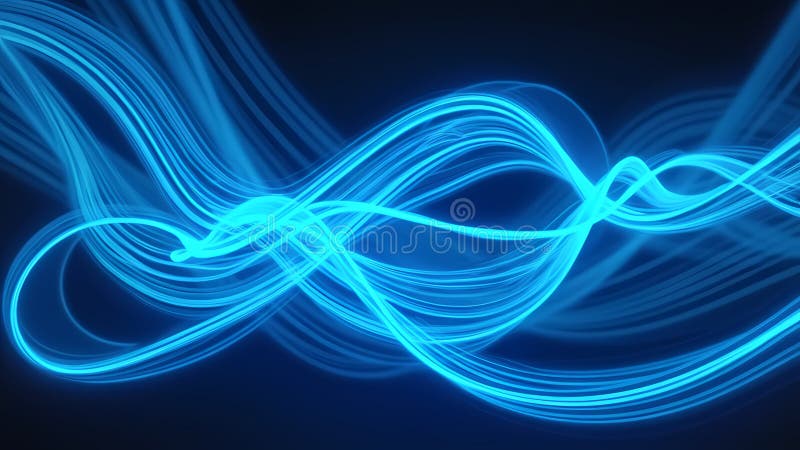 Flowing, Dynamic Blue Light Wave Abstract Background Stock Photo ...