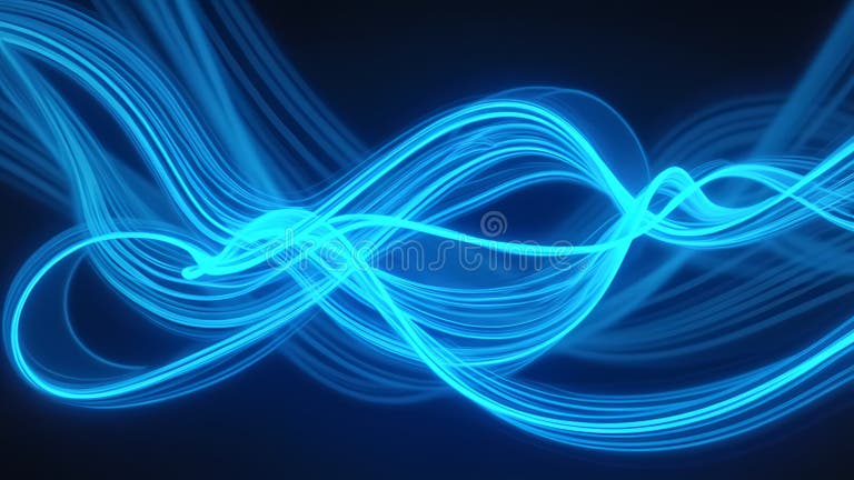 Flowing, Dynamic Blue Light Wave Abstract Background Stock Photo ...