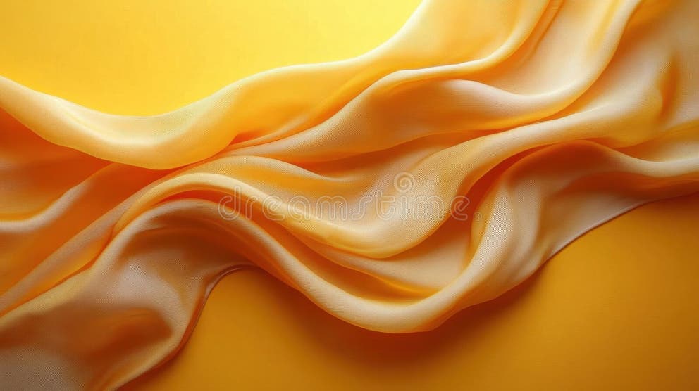 Flowing Fabric Creates Soft Waves on a Solid Color Background with ...