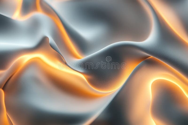 Flowing Fabric with Soft Textures Illuminated by Warm Light at an Art ...