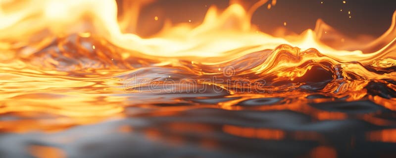 Flowing Fire and Water Merging in Harmony. Elemental Contrast and ...