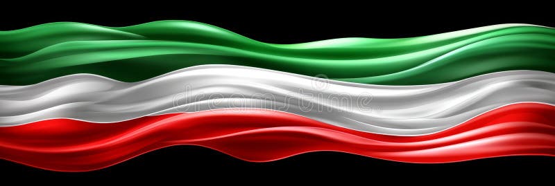 Flowing Flag of Mexico Abstract Illustration of the Mexican Flag with a ...