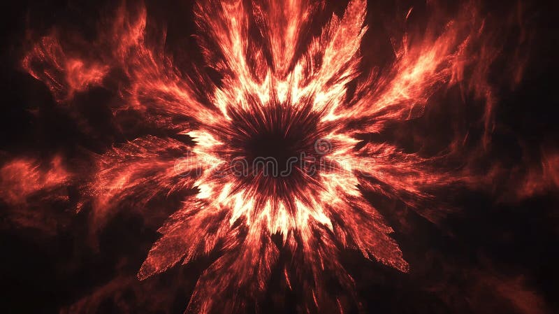 Flowing Flames Create a Striking Fiery Vortex in a Dark Background ...