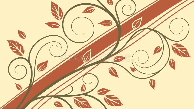 Flowing Floral Scrolls with Diagonal Stripe, Vector Design Generative ...