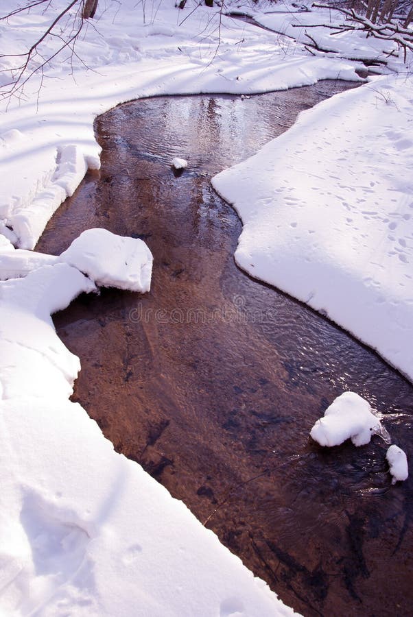 Stream in Winter landscape stock image. Image of stream - 83688241