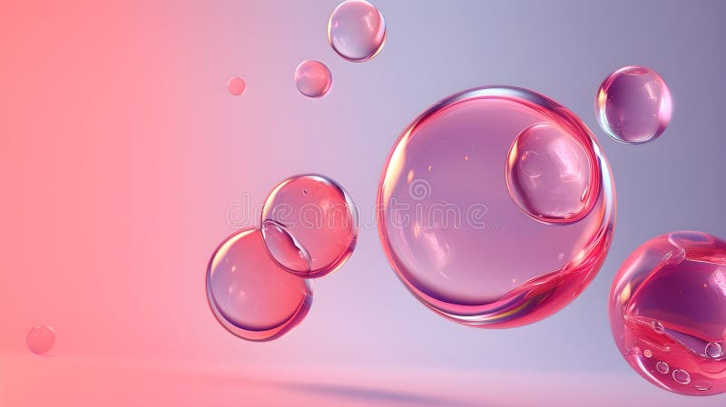 Flowing Forms Pink Bubbles Abstract Background. Artistic Design Stock ...