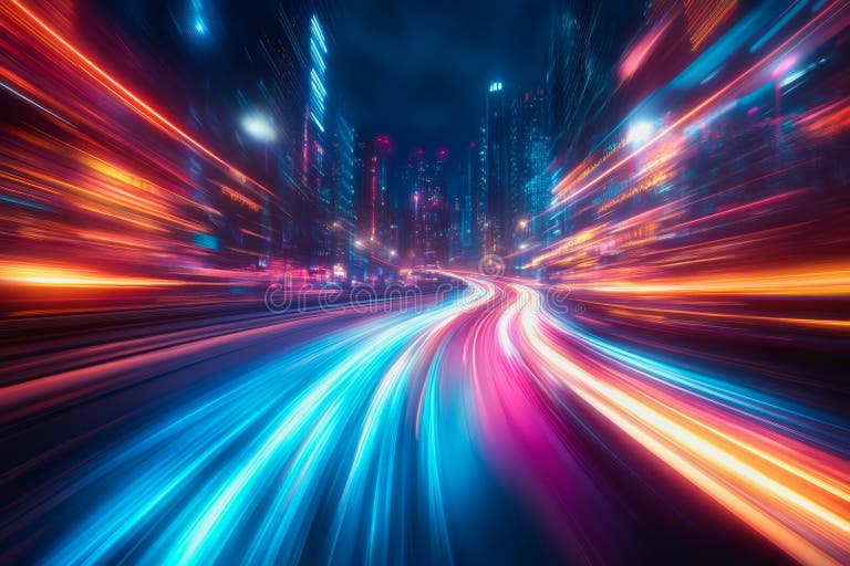 Flowing Glowing Binary Code in a Futuristic Digital Data Stream Environment Stock Image - Image ...