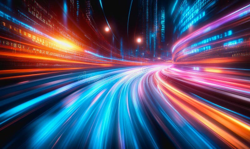 Flowing Glowing Binary Code in a Futuristic Digital Data Stream ... Flowing Glowing Binary Code in a Futuristic Digital Data Stream ...