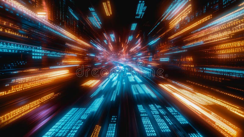 Flowing Glowing Binary Code in a Futuristic Digital Data Stream ... Flowing Glowing Binary Code in a Futuristic Digital Data Stream ...