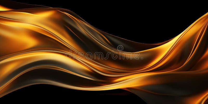 Flowing Gold on Gradient Black Background Stock Illustration ...
