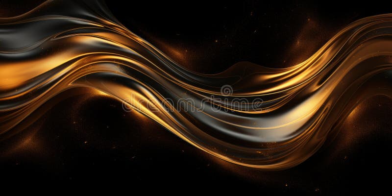 Flowing Gold on Gradient Black Background Stock Photo - Image of stains ...