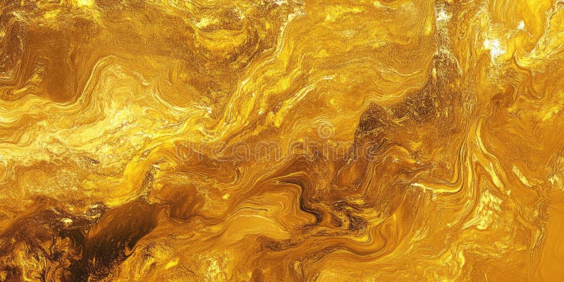 Flowing Gold Liquid Metal with a Smooth Texture, Elegant Gold Liquid ...