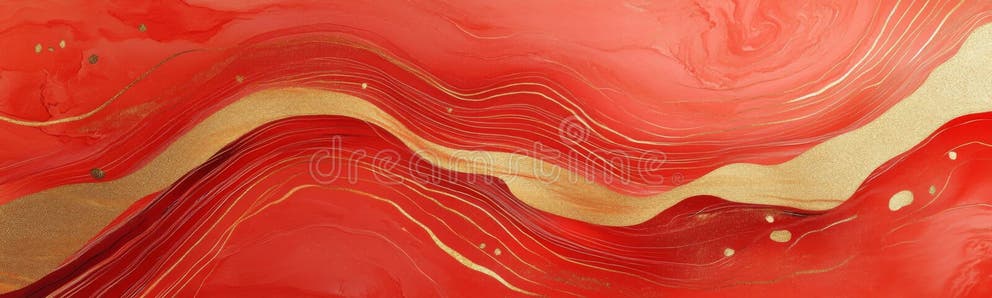Flowing Gold and Red Marble Texture with Wavy Patterns Stock Photo ...