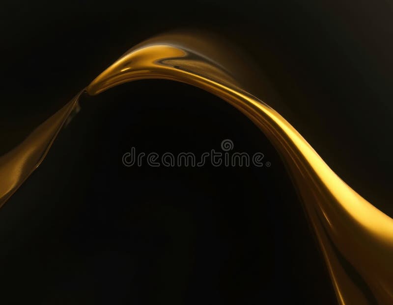 Flowing Gold Waves on a Dark Background Stock Photo - Image of featured ...