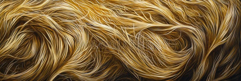 Flowing Golden Hair Textures in Wave Pattern Concept Stock Image ...
