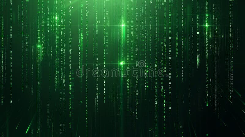 Flowing Green Binary Code Matrix Stock Photo - Image of cyber, luminous: 345858342