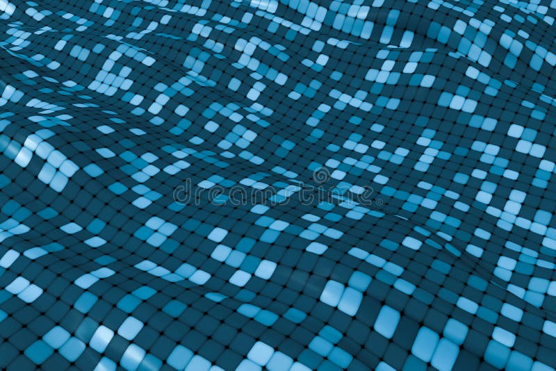 Flowing Grid Pattern Clothes, Wavy Pattern Background, 3d Rendering ...