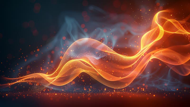 Flowing Hot Air Icon. Warm Air Element for Heater. Gradient Curve Line ...