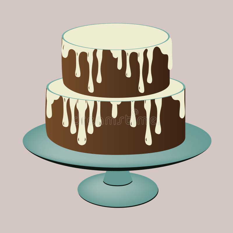Flowing icing on cake stock vector. Illustration of cook - 347057734